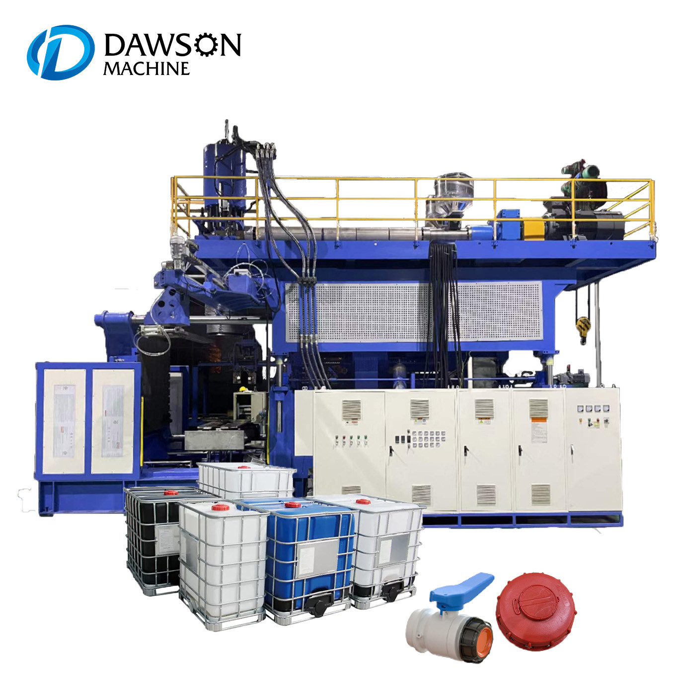 500l 1000 Litre Extrusion Blow Molding Machine Dark Blue Plastic Ibc ...